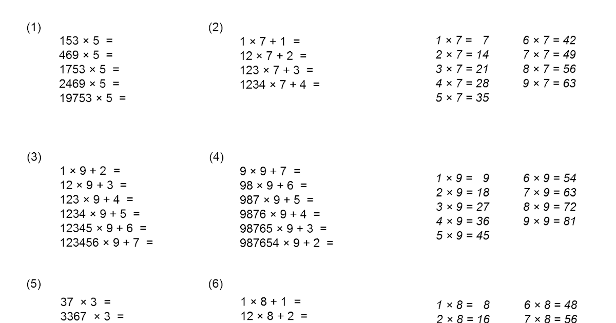 MEDIAN Don Steward mathematics teaching: pattern answers, multiplying ...