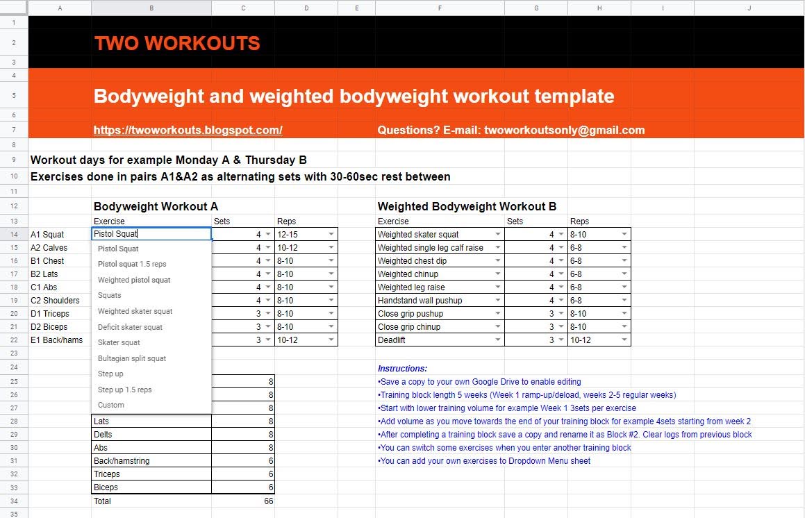 Bodyweight and Weighted Bodyweight workout template got updated - Here ...