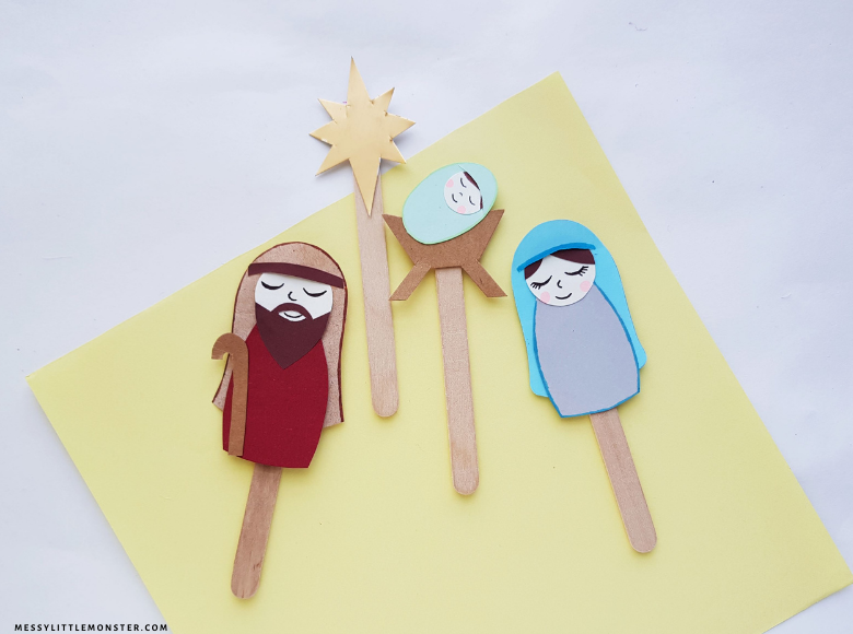 Christmas Nativity Puppet Craft - Messy Little Monster