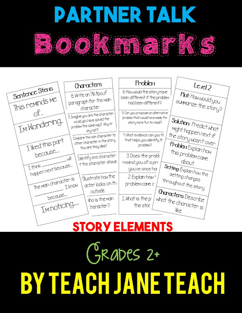 Teach Jane Teach: Partner Talk Bookmarks