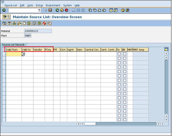 How to Maintain and config Source List in SAP