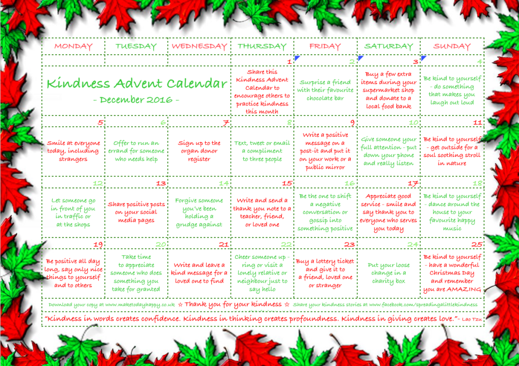 STAMP WITH SHEL : December Kindness Advent Calendar