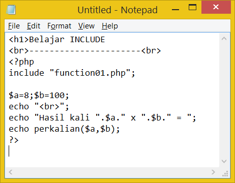 Penggunaan Instruksi INCLUDE Pada PHP - Niguru Indonesia