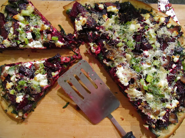 LaraThalice: Beet Pizza with Arugula and Goat Cheese