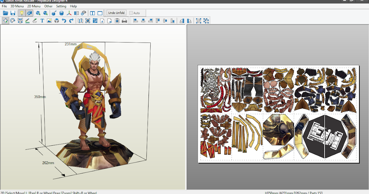 Eiji Papercraft: Mobile Legends Papercraft Gatotkaca Arhat King Papercraft