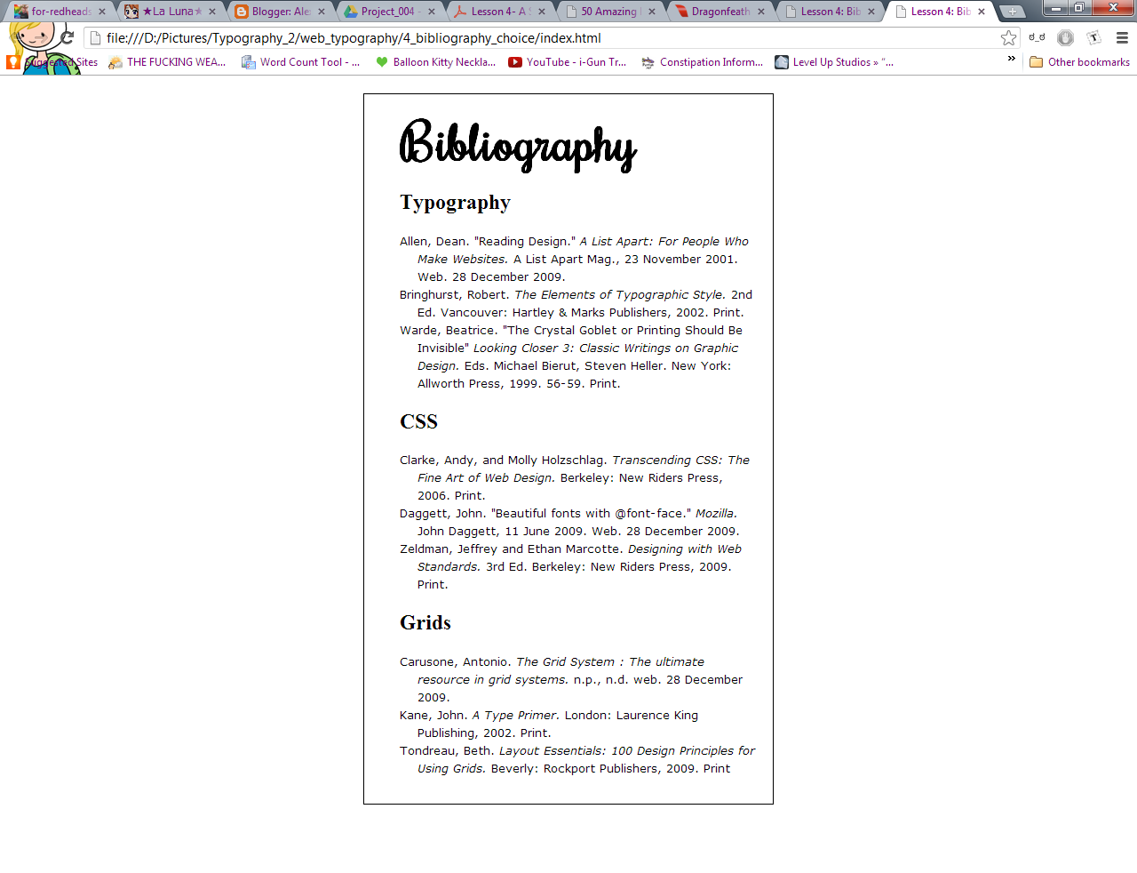 Alexandra Rosas Type II SP 13: Project 4 - A Short Bibliography, Part 2
