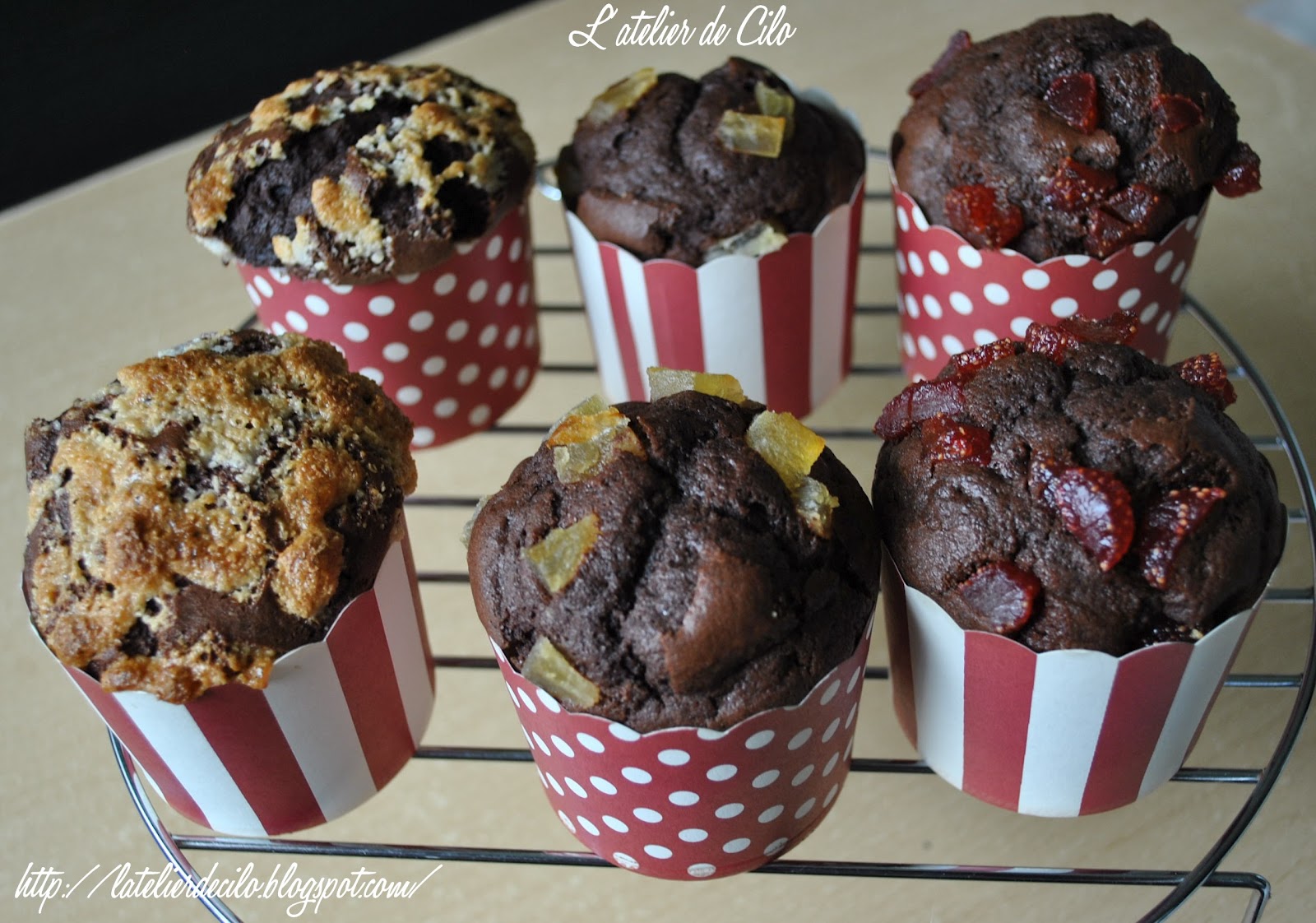 L'atelier de Cilo: Recette des Muffins au chocolat et aux fruits secs
