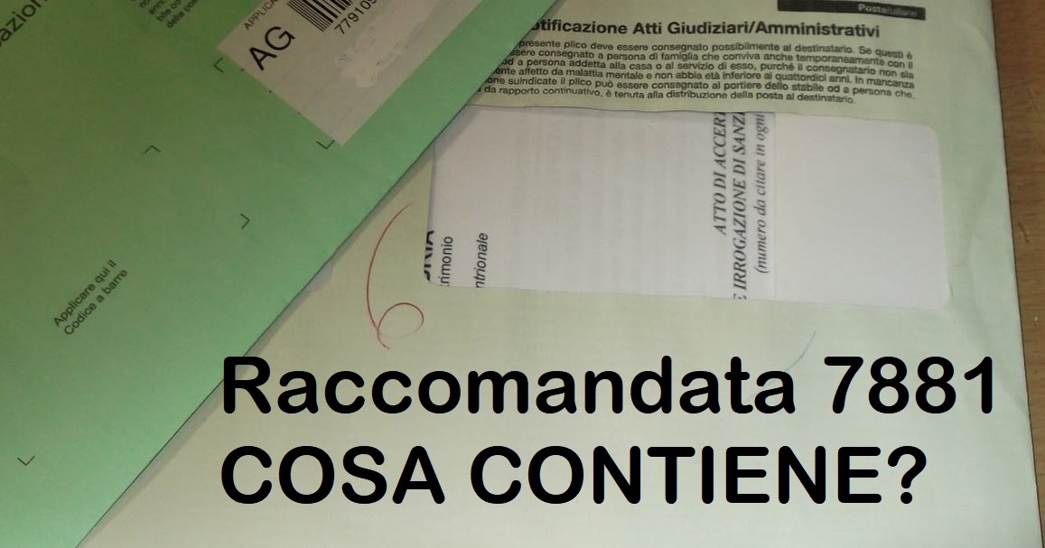 Raccomandata 7881, si tratta di una multa?