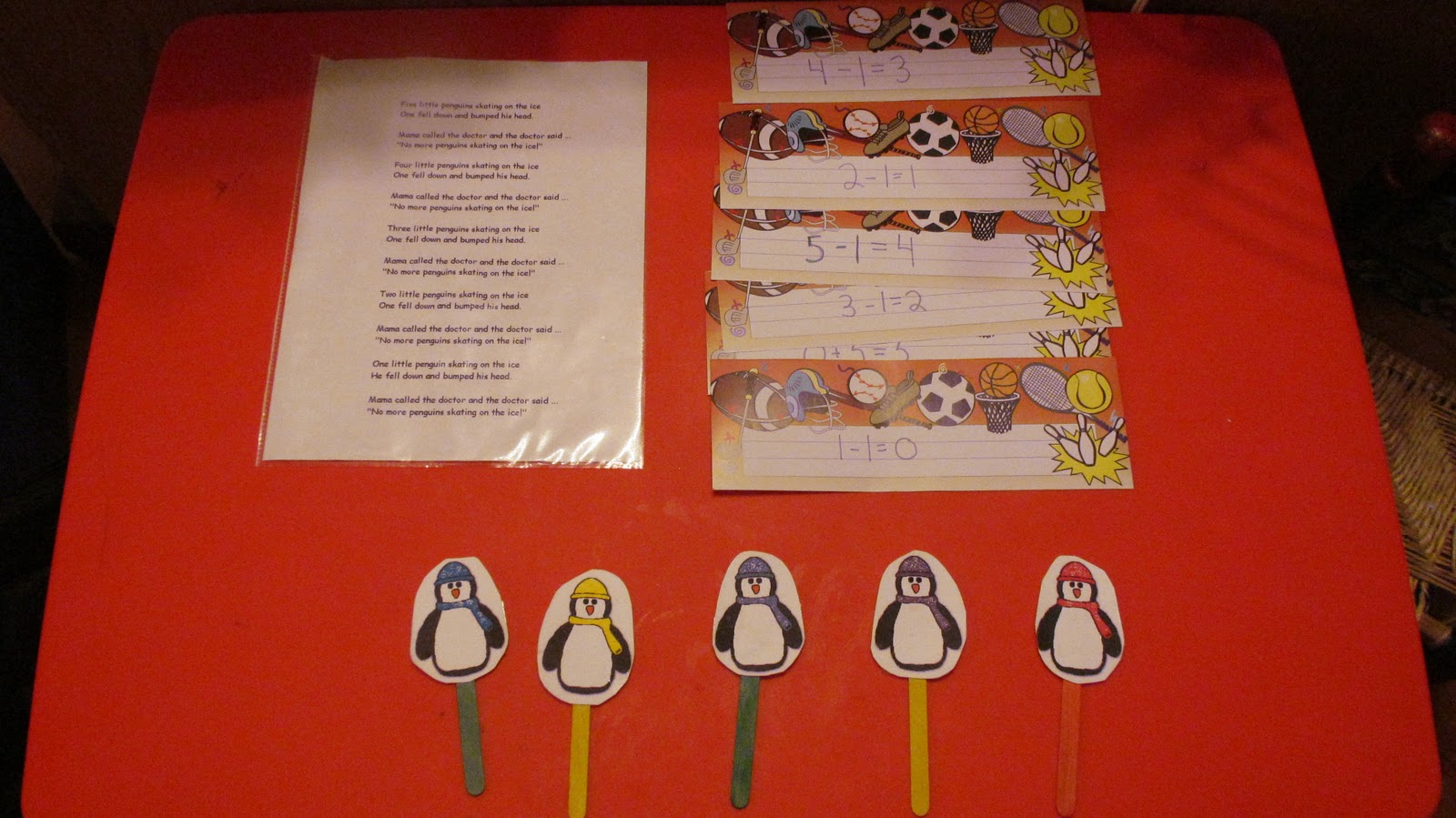 Down Syndrome - Up Up Up and Away!: Fun Activities - 5 Little Penguins