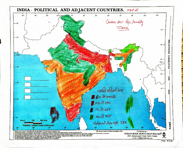 Class 9 Geography Maps Chapter 6 Population and Census 2011 Maps