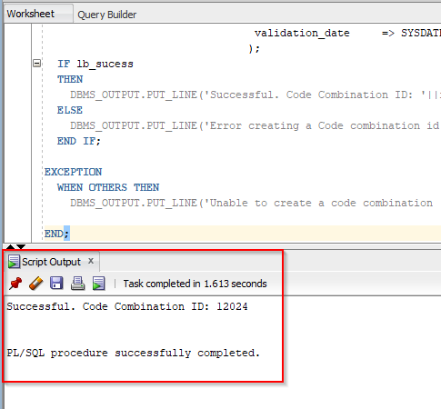 API to CREATE GL Code combination FND_FLEX_KEYVAL.VALIDATE_SEGS in R12 ...