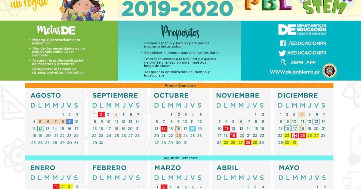 Calendario Escolar 2019 2020 De Puerto Rico