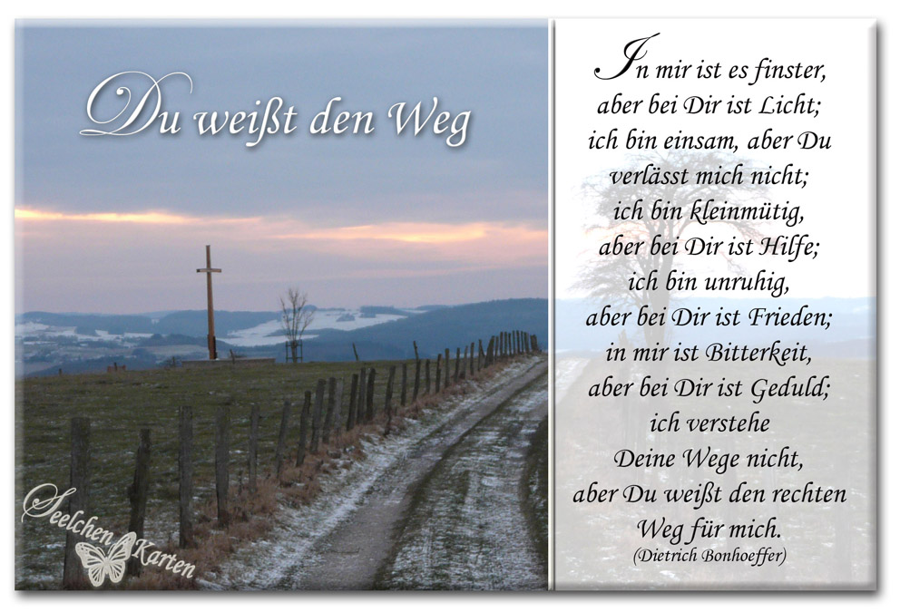 Seelchen Karten und Collagen : Spruchkarte Weg mit Zitat von Dietrich ... Seelchen Karten und Collagen : Spruchkarte Weg mit Zitat von Dietrich ...