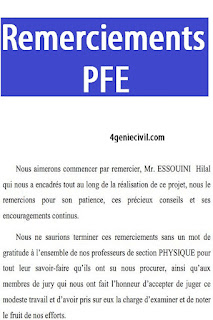 remerciement de projet de fin d'étude doc et pdf