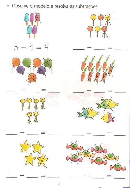 Preparando para a Subtração - Educação Infantil. - Aprender e Brincar