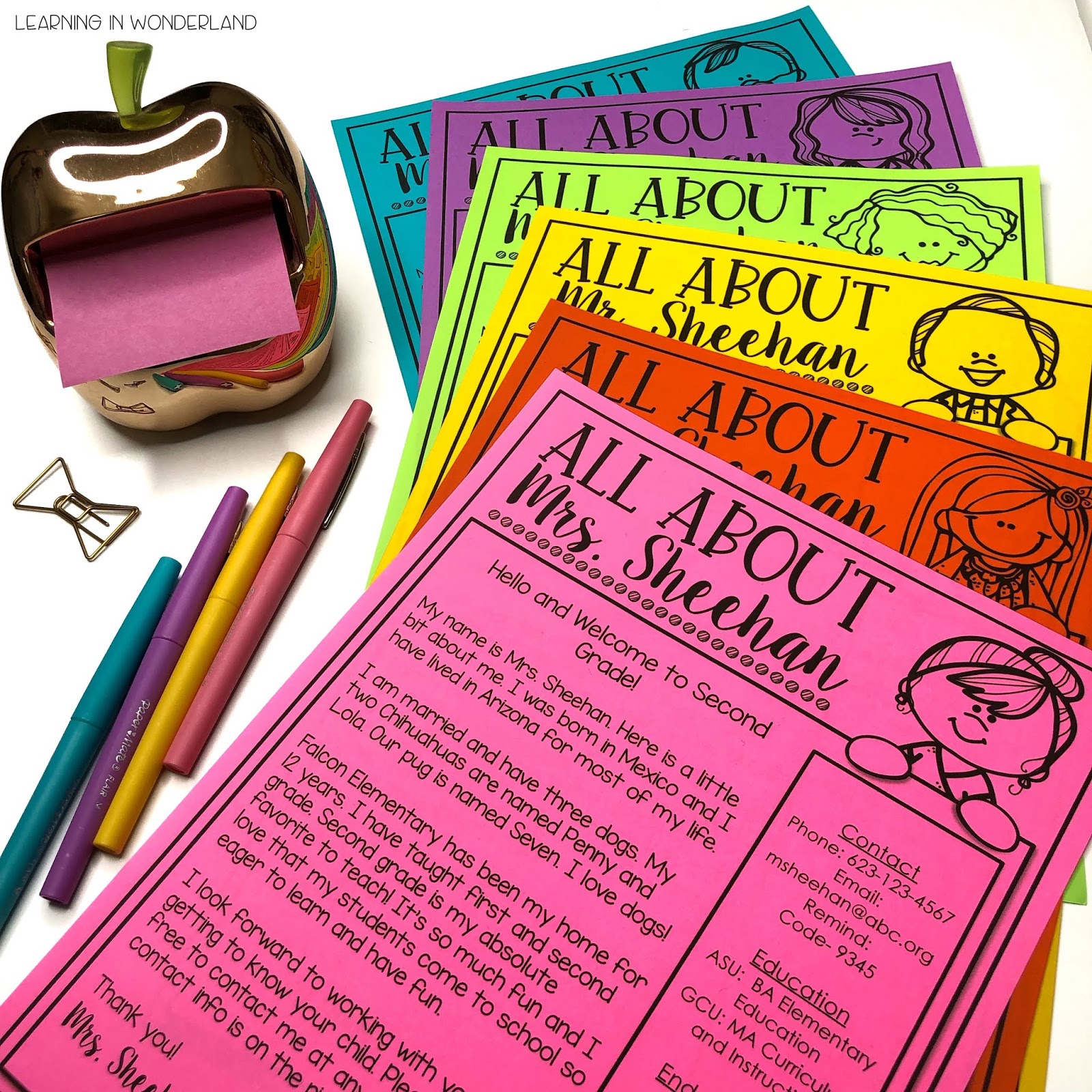 Meet the Teacher Letter | Learning In Wonderland