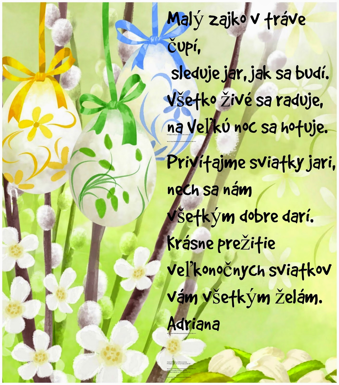 .. chute a vône mojej kuchyne...: Veľkonočný pozdrav