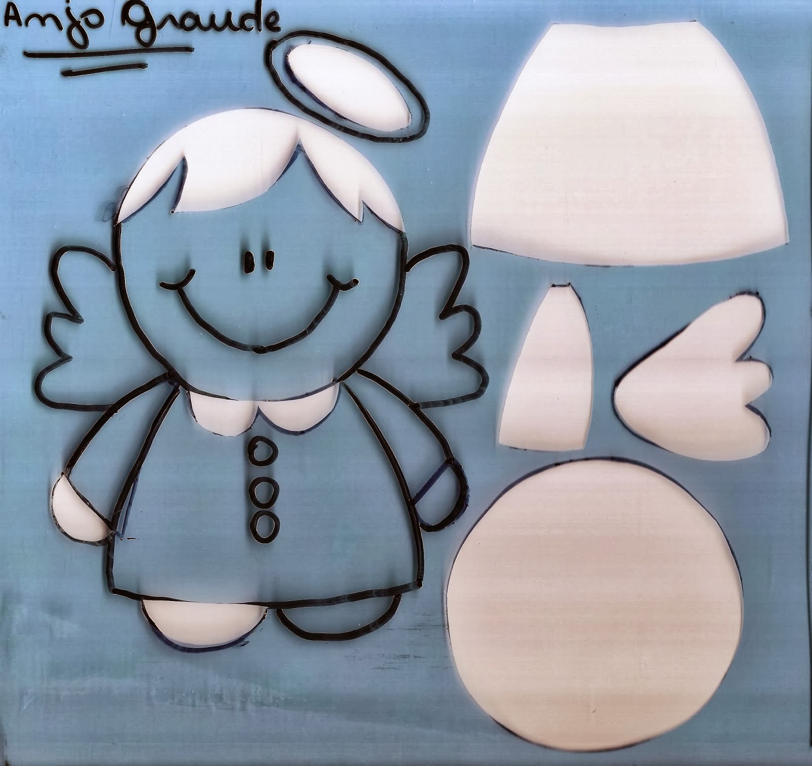 MOLDES DE E.V.A: ANJO COM MOLDE DE EVA.