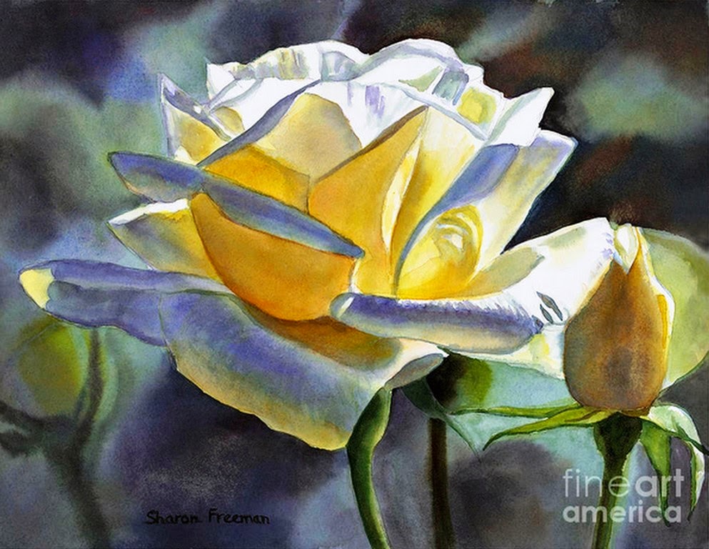 El arte es su máxima expresión : Flores Pintadas con Acuarelas