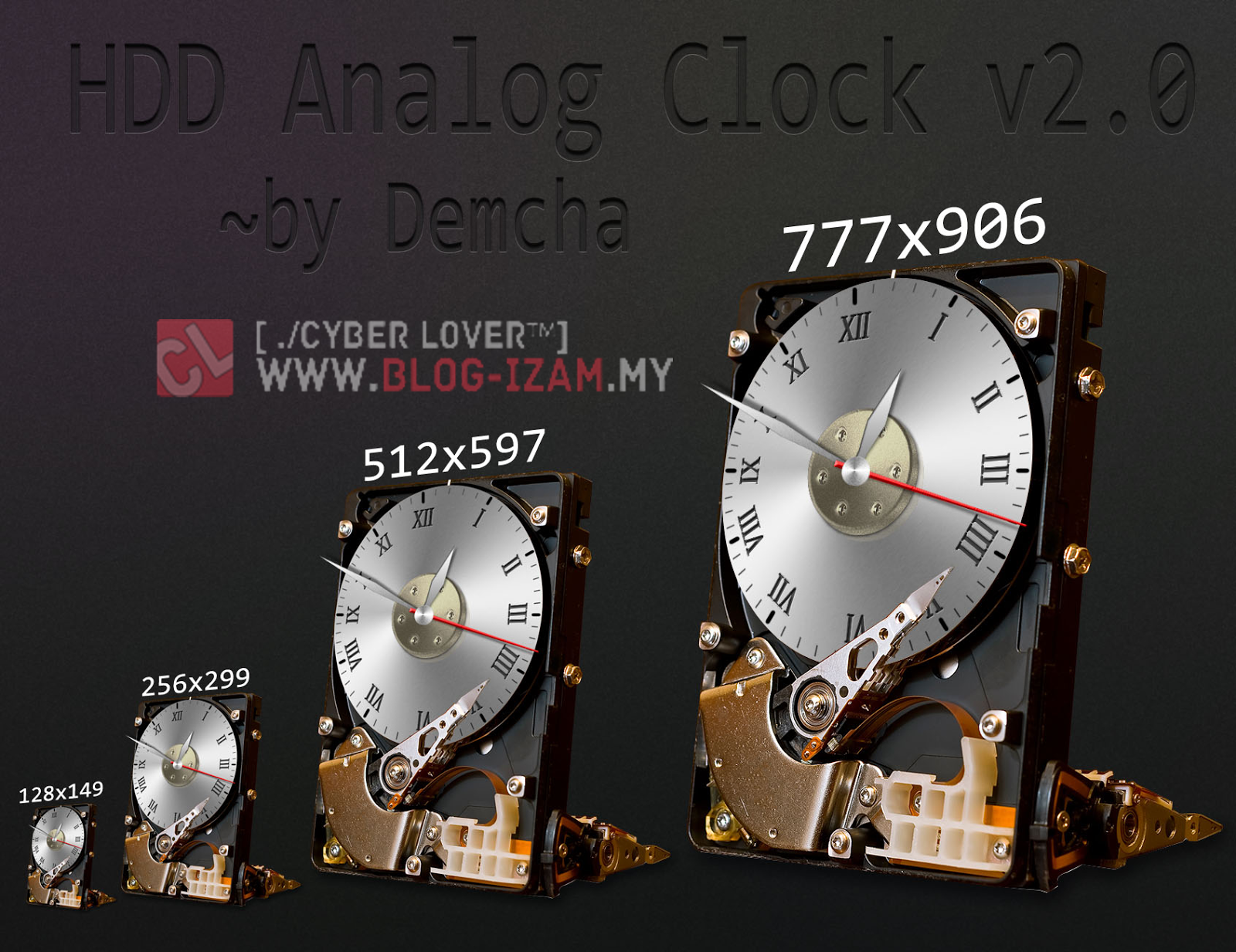 Rainmeter analog clock skin - sherygrace
