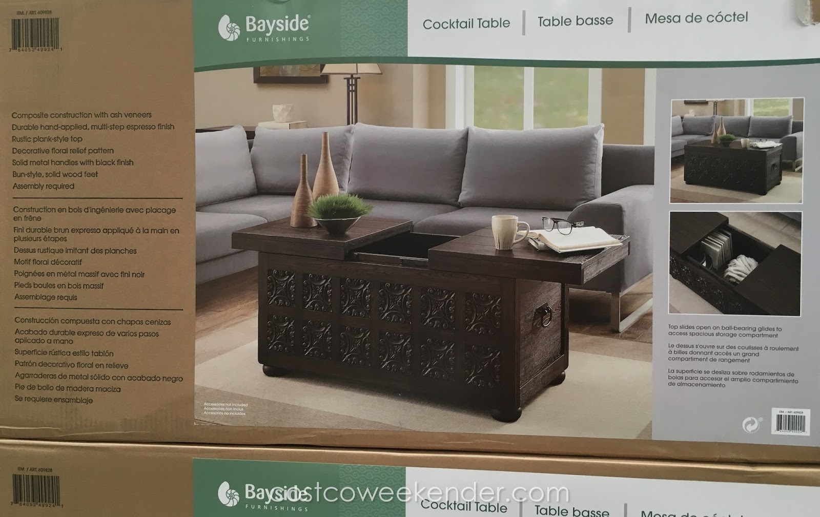 Bayside Furnishings Storage Cocktail Table | Costco Weekender