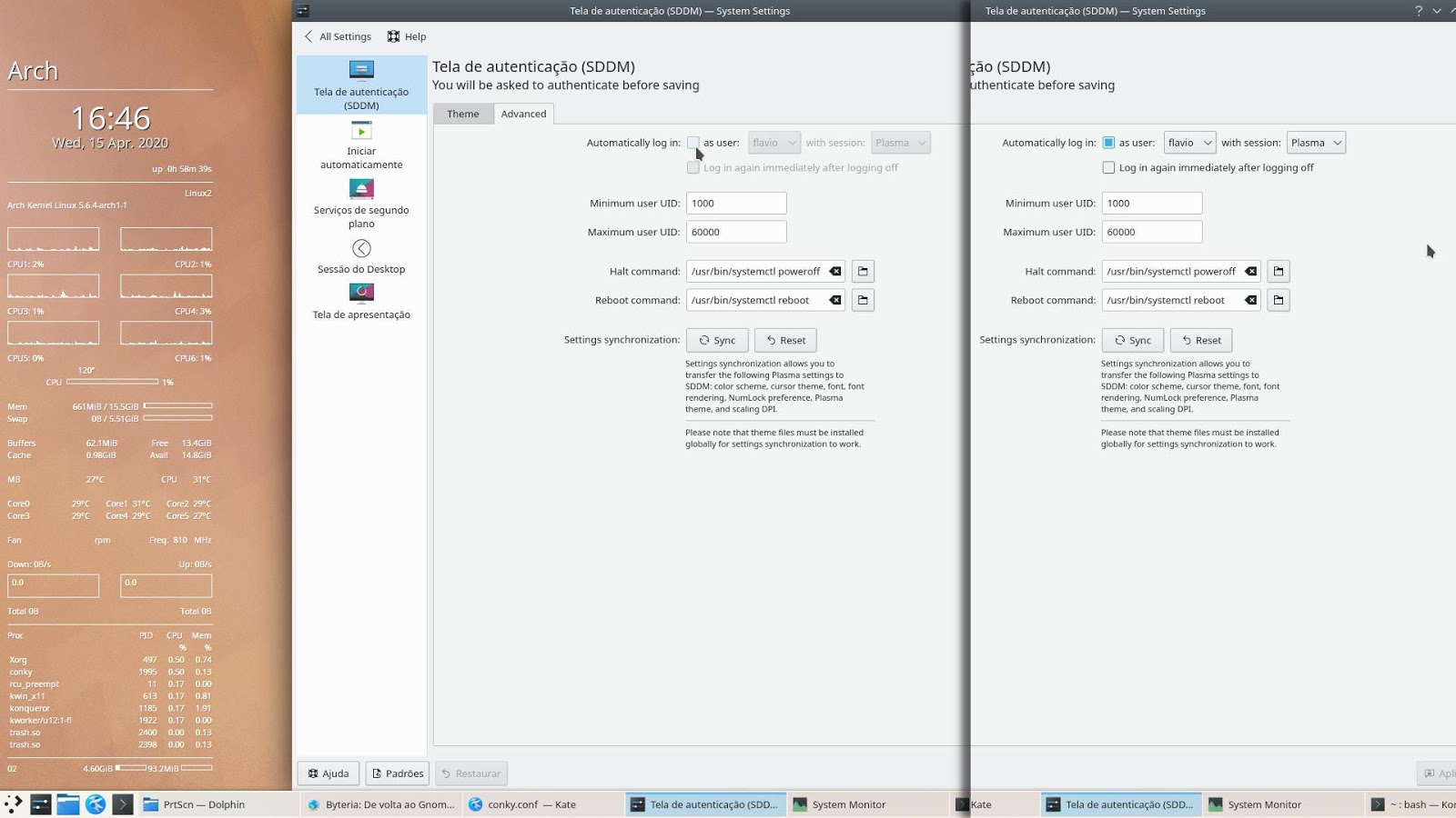 Byteria: Arch Linux com KDE Plasma (UEFI-GPT)