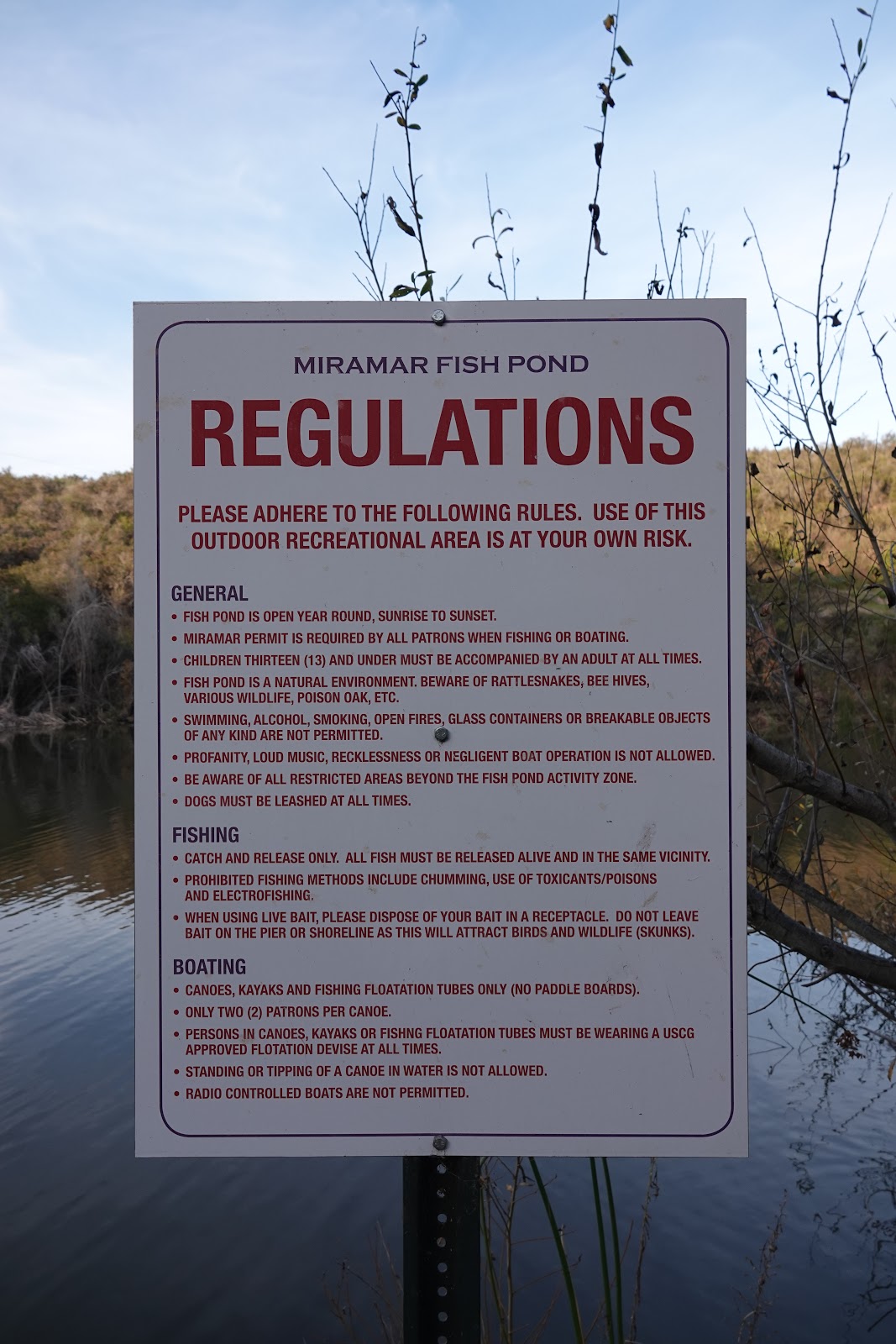 Lakes, Ponds & Pools Master Page: Informational Signs