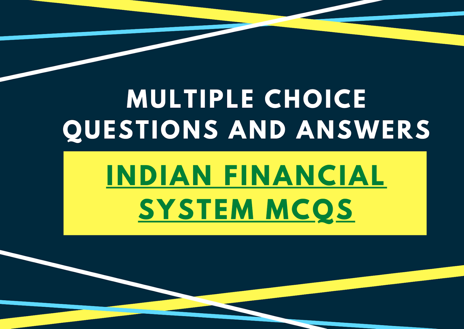 MCQ - Indian Financial System | Financial System Multiple Choice ...