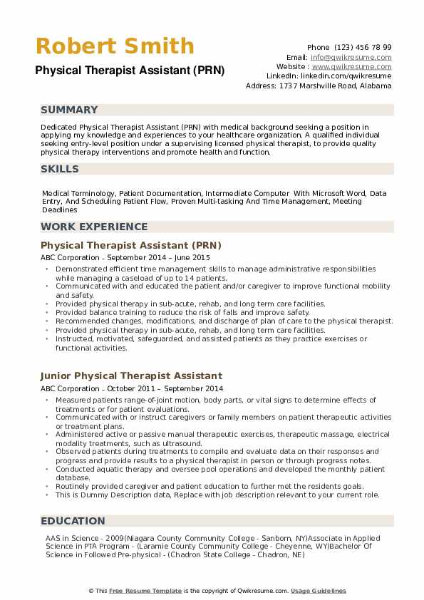 Sample Pta Resume ~ Resume Letter