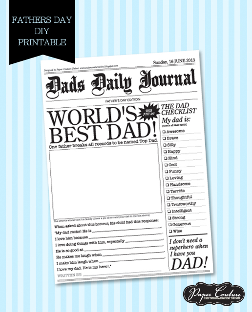 Paper Couture Stationery: Free Father's Day Printable