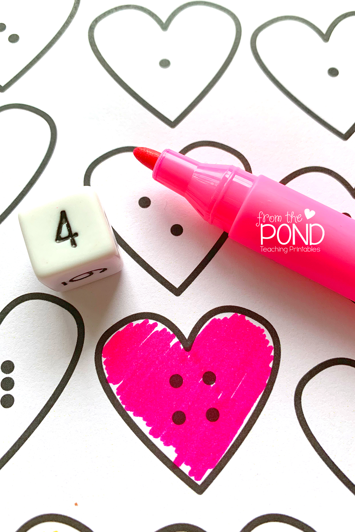 3 Ways to Use our Free Heart Roll and Color Worksheet | From the Pond