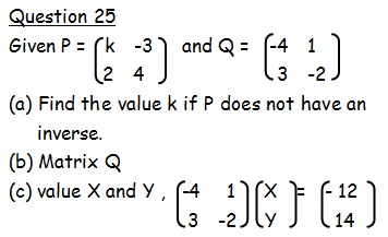 aay TUITION : F5 Math (30/4/2020) - Chapter 4 matrices Q24 & Q25
