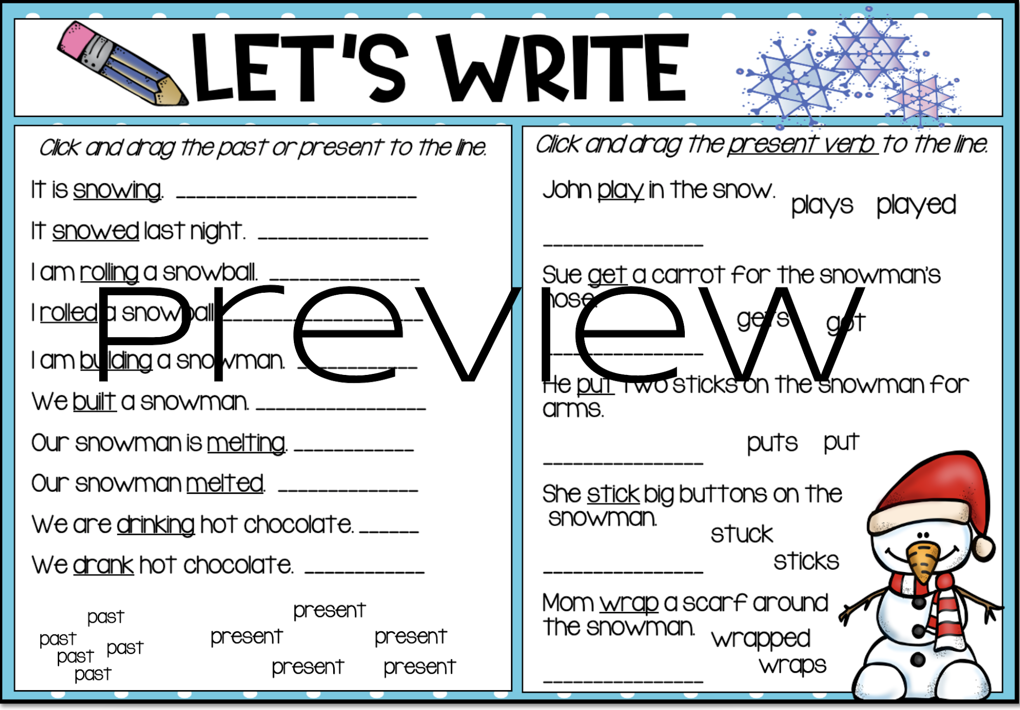 1st Grade Hip Hip Hooray!: Let's Write January!