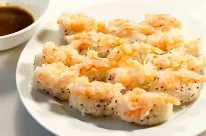 Things wot I Made Then Ate: Smashed shrimp with rice balls