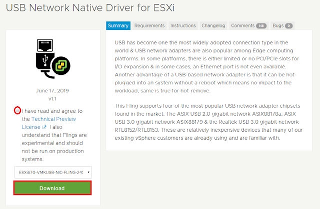 技術メモメモ: USBの1000BASE-TのNIC (AX88179) をESXiの物理NICとして認識させる方法