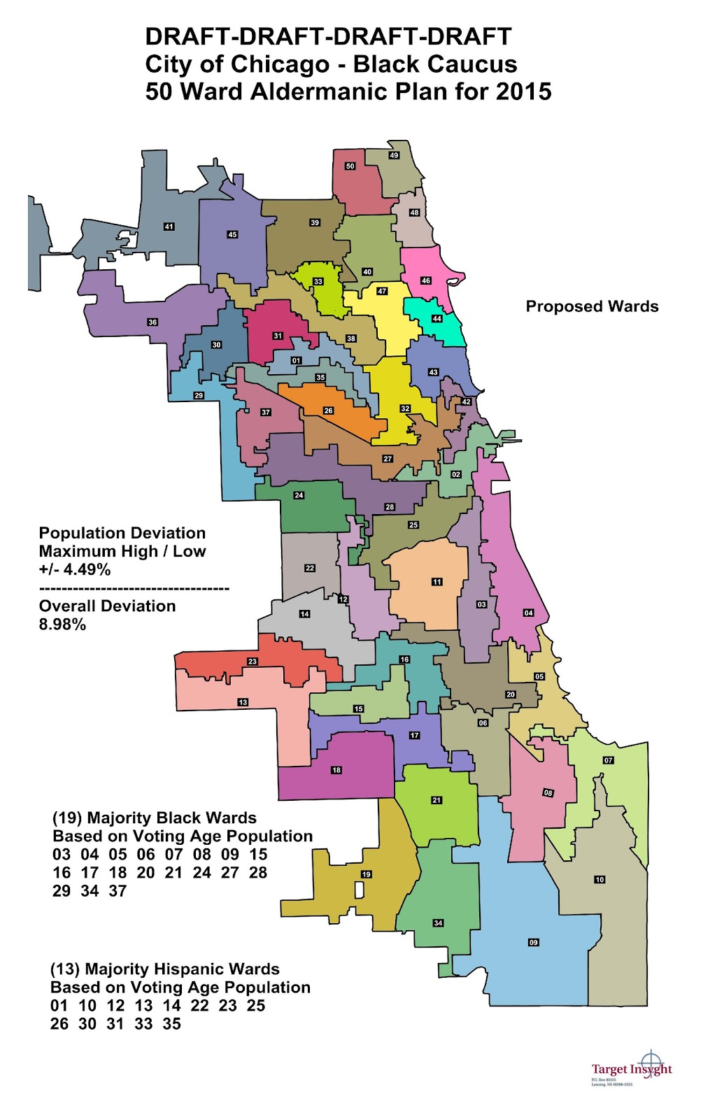MAPS: City Council Black Caucus 50 wards proposal