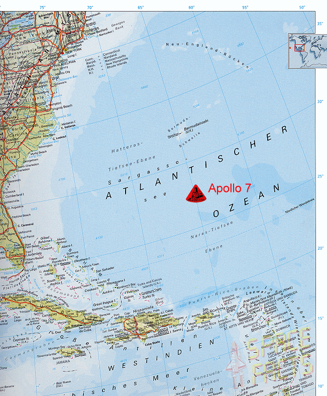 Apollo 7 Timeline: 1968/10/22: Rientro nell'atmosfera e "splashdown ...