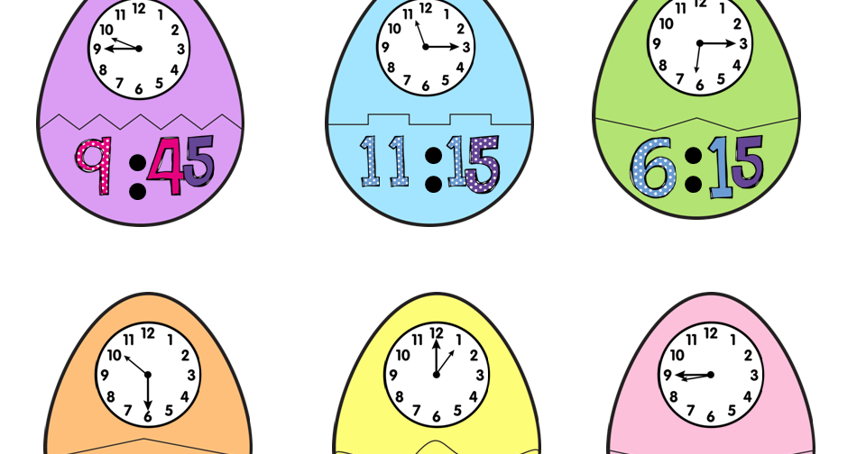 Telling Time with Colorful Eggcellent Easter Eggs | The Teaching Bug!