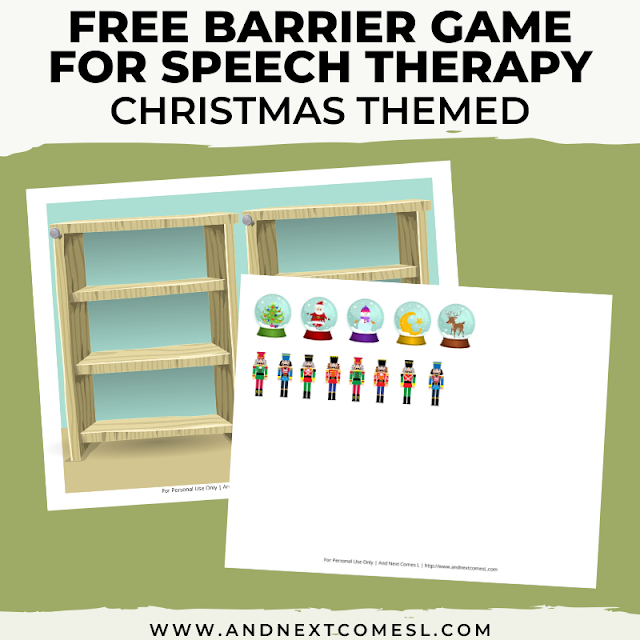 Free Printable Christmas Barrier Game for Speech Therapy | And Next ...