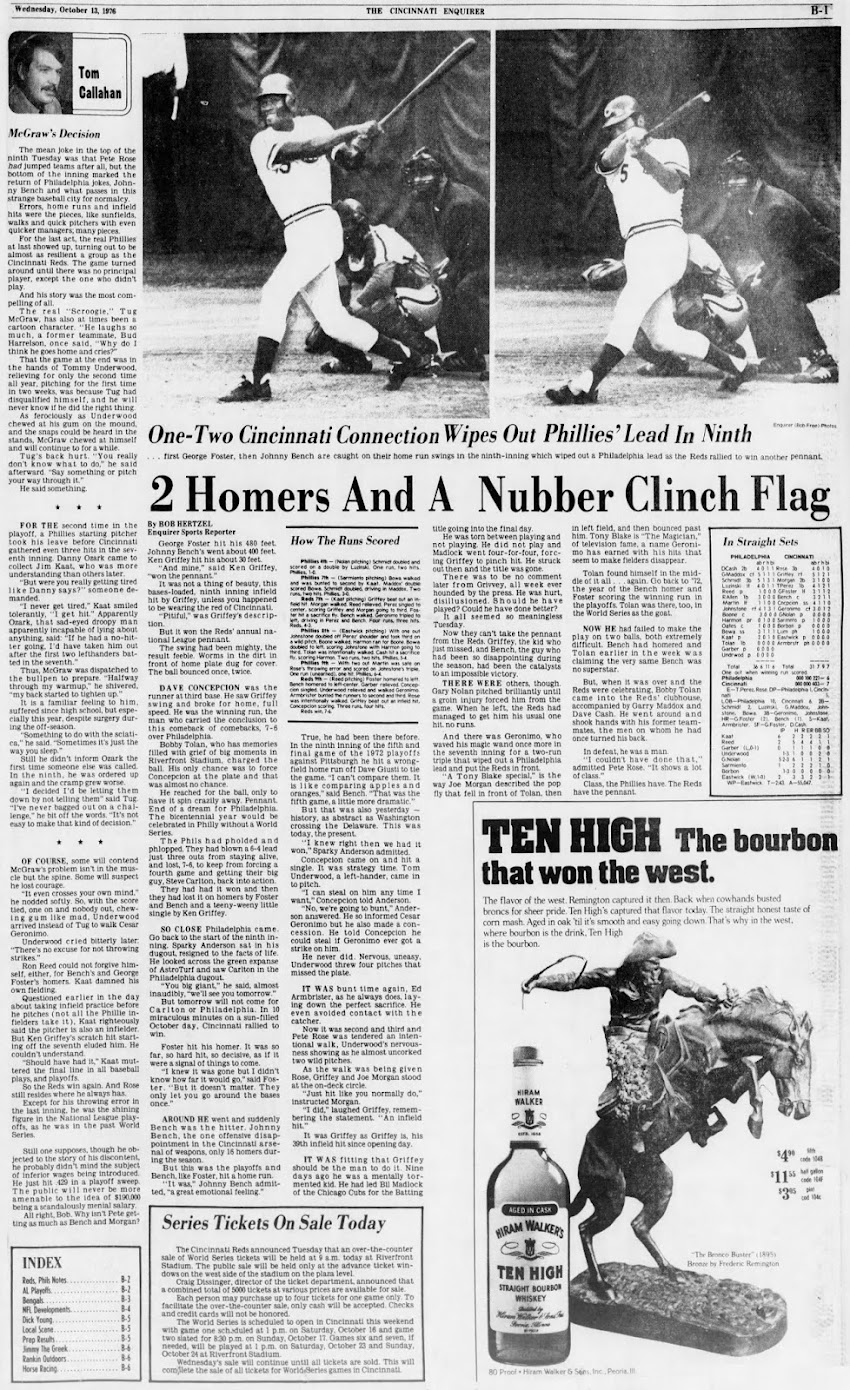 DAVID VON PEIN'S VIDEO AND AUDIO ARCHIVE: CINCINNATI REDS CLASSIC GAME ...