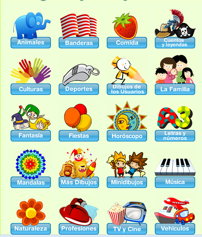 Aprende con las TIC en Educación Infantil: MINIDIBUJOS. Colorear