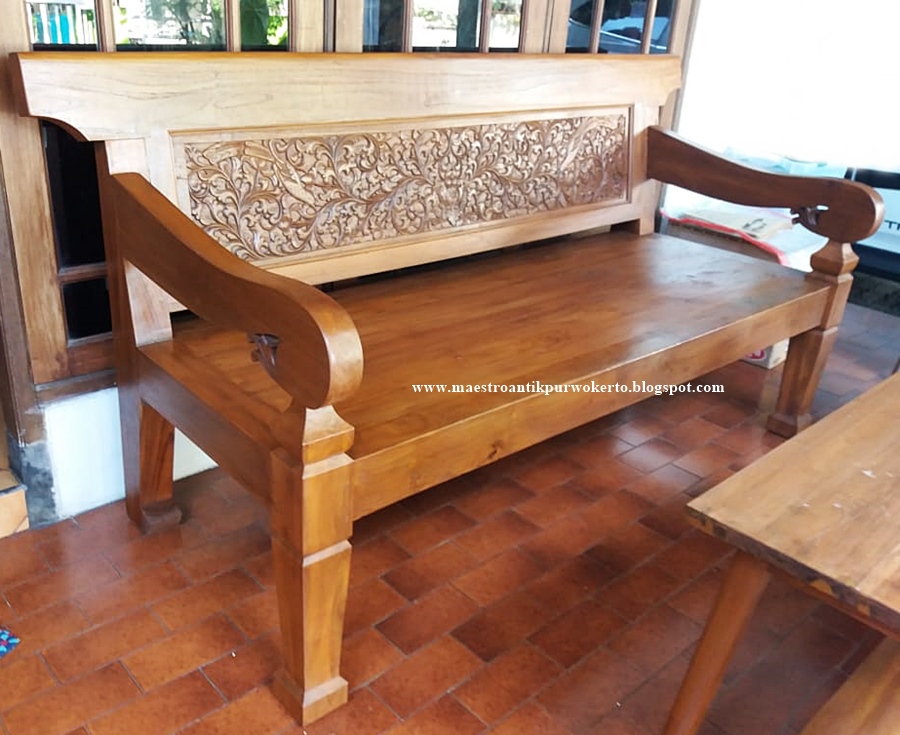 Maestro Antik Purwokerto: Risban / Bangku Jawa Jati Ukir (KRS285) SOLD ...