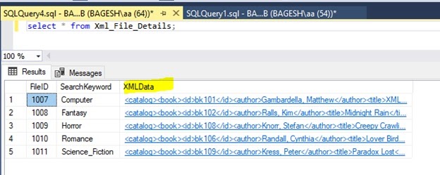 Microsoft Business Intelligence Retrieving XML Data From The Database Microsoft Business Intelligence Retrieving XML Data From The Database