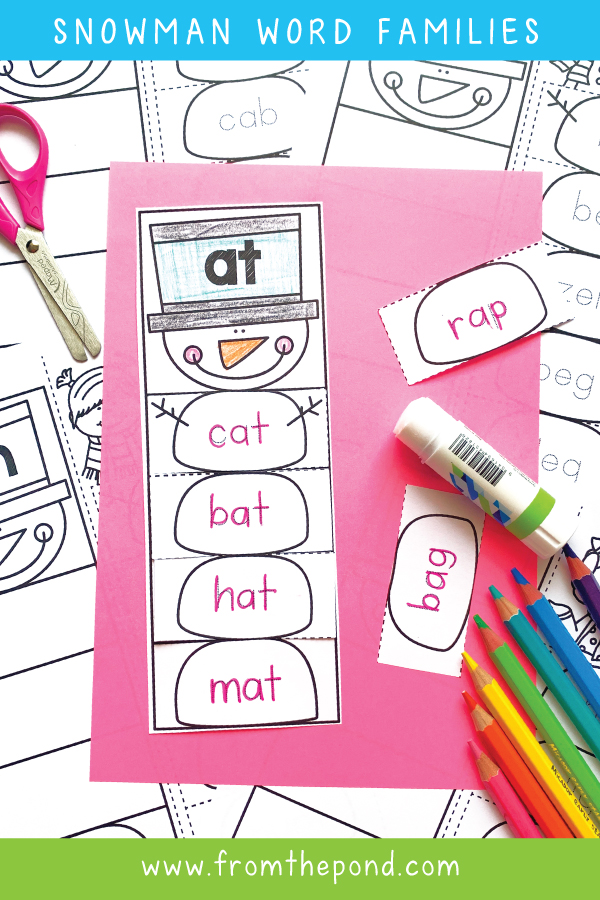 Word Family Snowmen | From the Pond