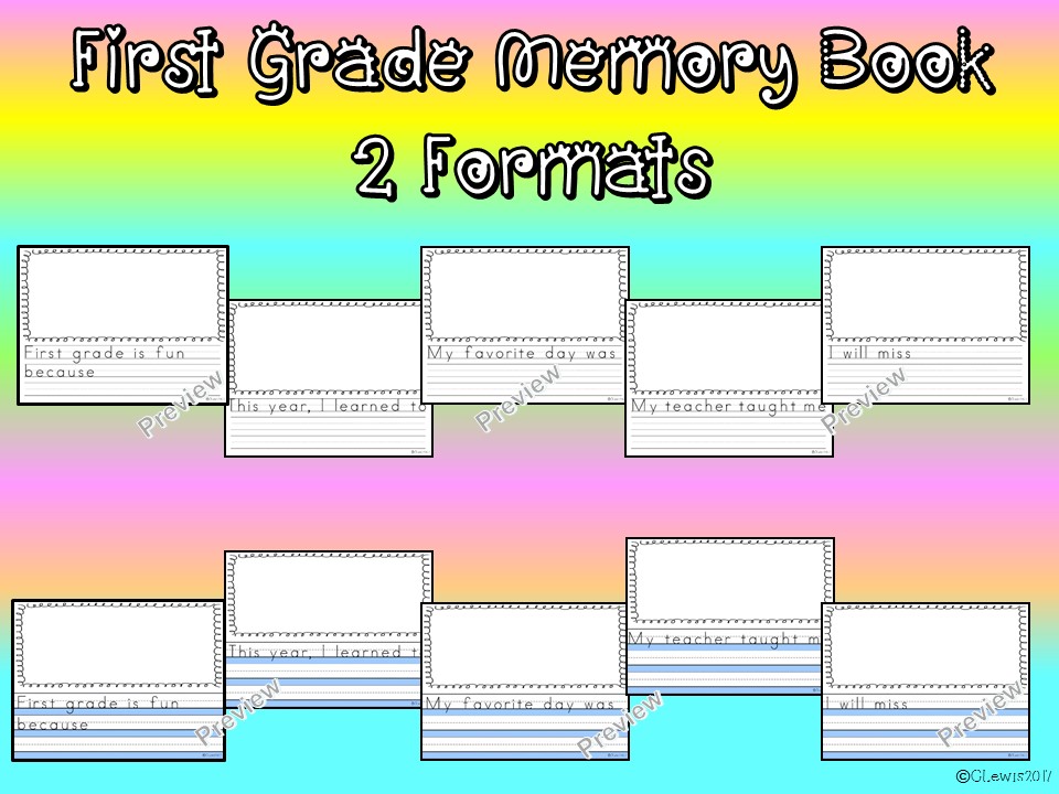 End of Year Memory Books K, 1, 2 - Kindergarten Korner - A Kindergarten ...