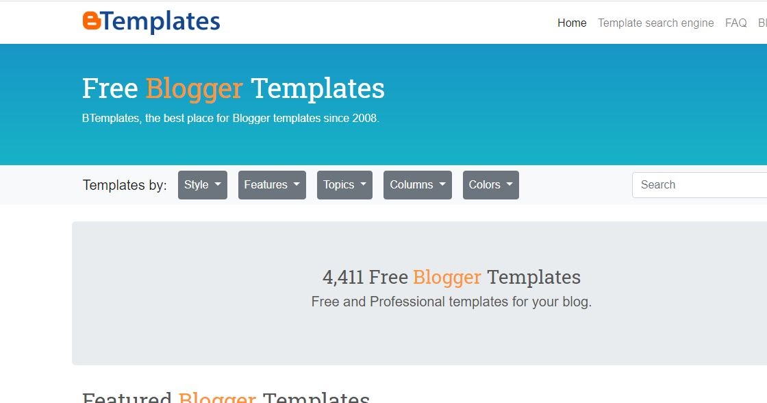 Blogger Template theme resource website, paid and free.