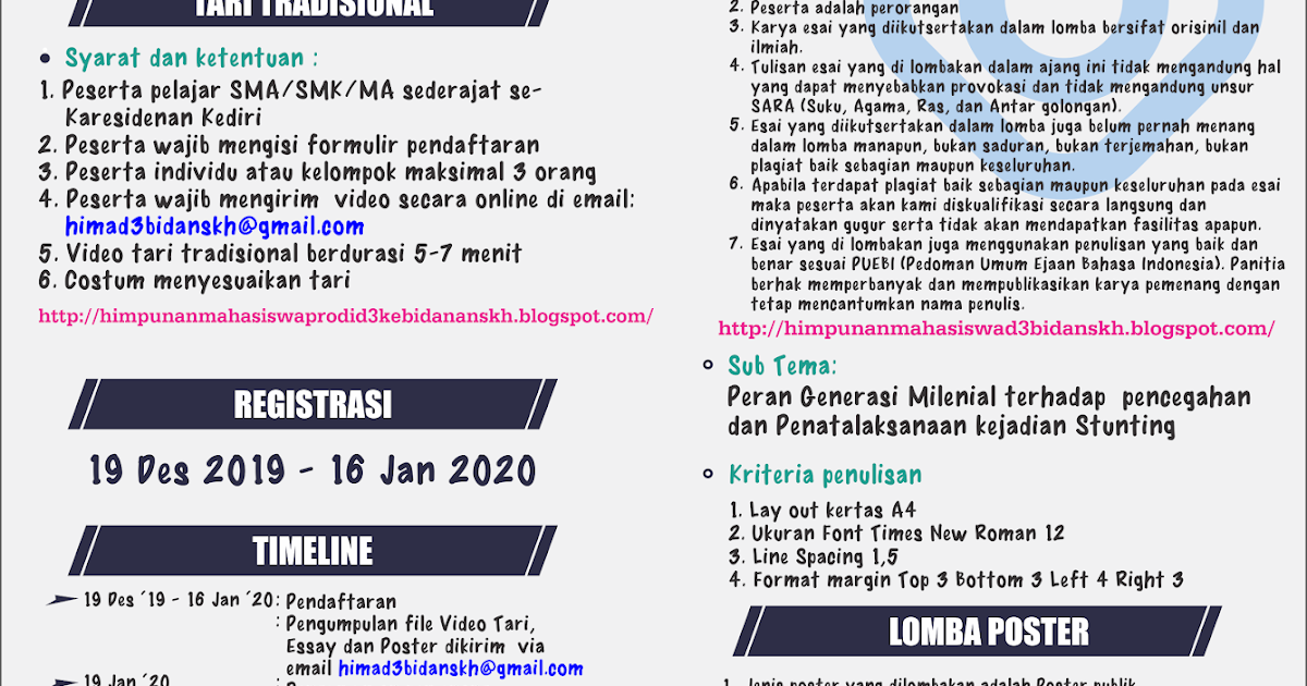 LOMBA ESSAY DAN POSTER Tingkat SMA/SMK/MA Sederajat Se-Karesidenan ...