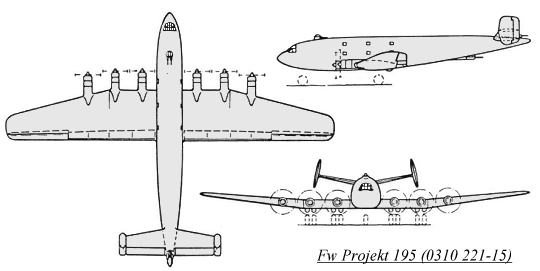 FDRA - Fuerza Aérea: Luftwaffe: Proyecto Fw 195 de Focke-Wulf