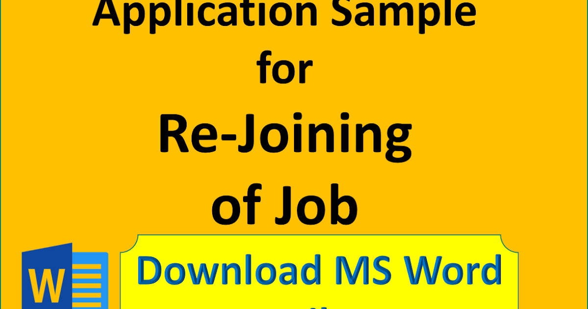 Application format for Re-Joining Job