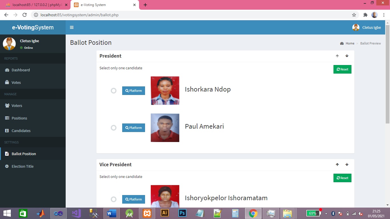 e-voting system in PHP MySQLi source code - Academic Project Guidance ...